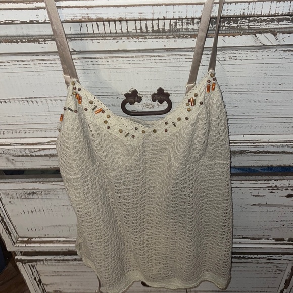 Spenser Jeremy | Tops | Like New Beige Crochet Top With Beads So New ...